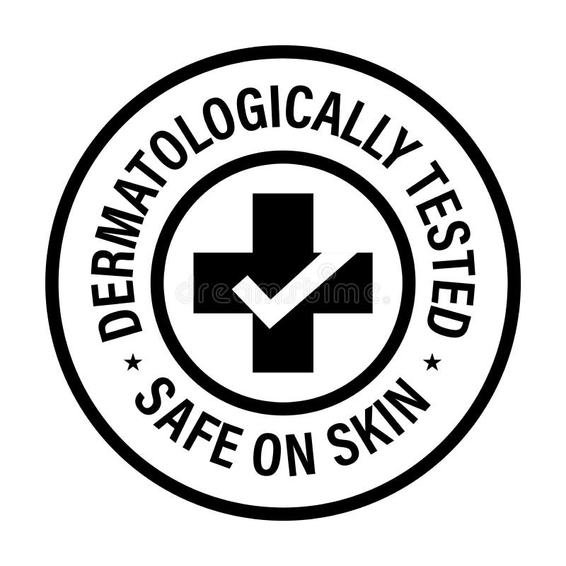Dermatologically Tested, Safe on Skin Vector Icon Stock Vector ...