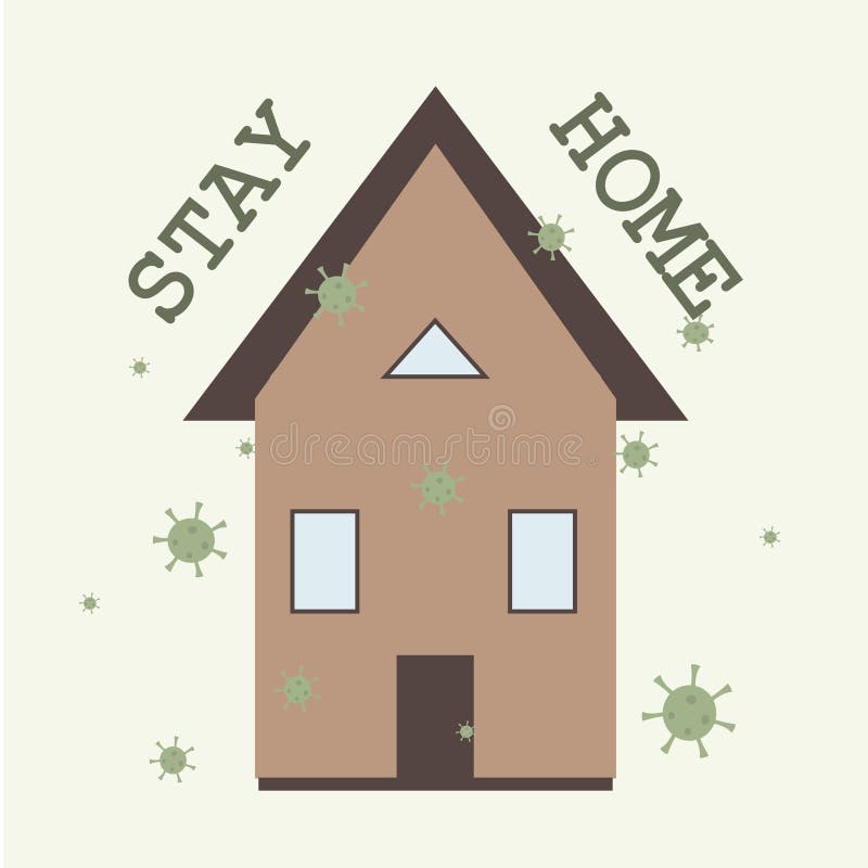 Stay Home Sign for Covid 19 and Lockdown Stock Illustration ...