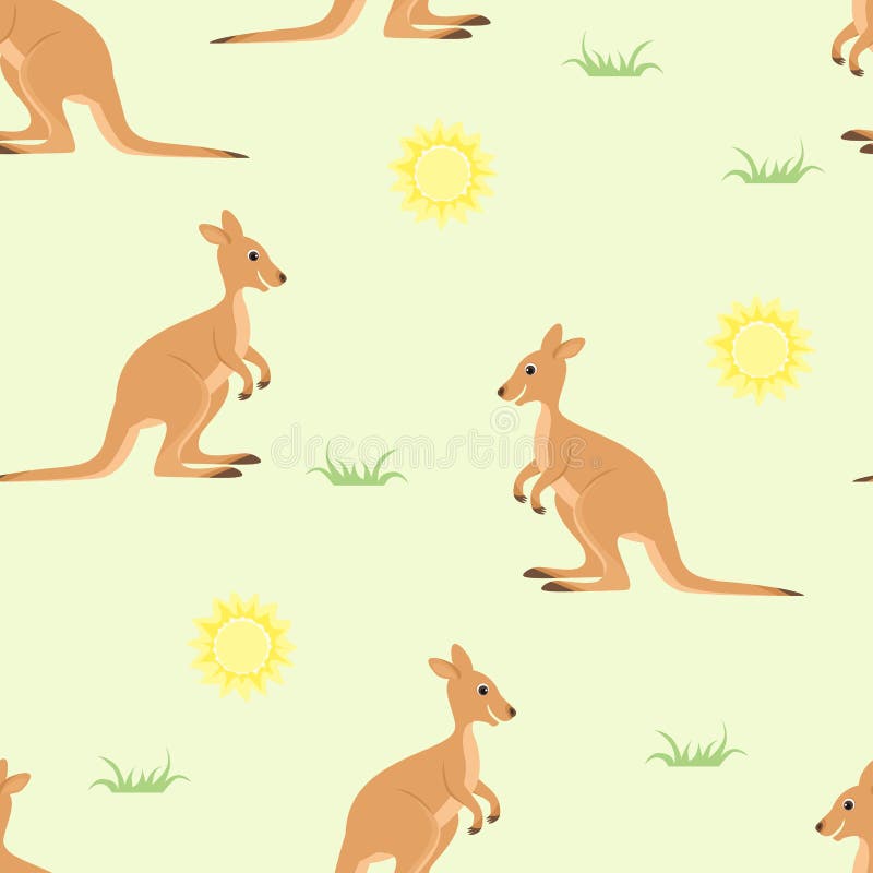 Wallaby. Cute Funny Australian Animal. Vector Cartoon Flat Illustration ...