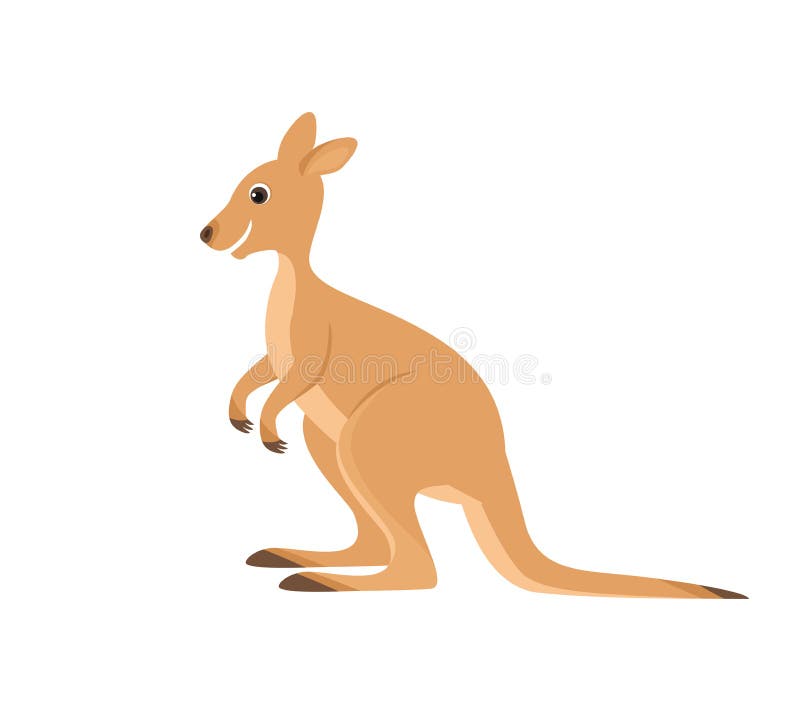Wallaby. Cute Funny Australian Animal. Vector Cartoon Flat Illustration ...