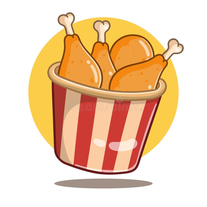 Cute Cartoon Fried Chicken Collection Stock Vector - Illustration of ...