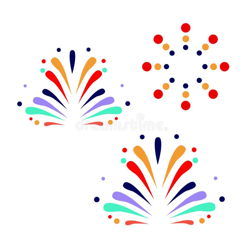 Exploding Fireworks in the Sky Stock Illustration - Illustration of ...
