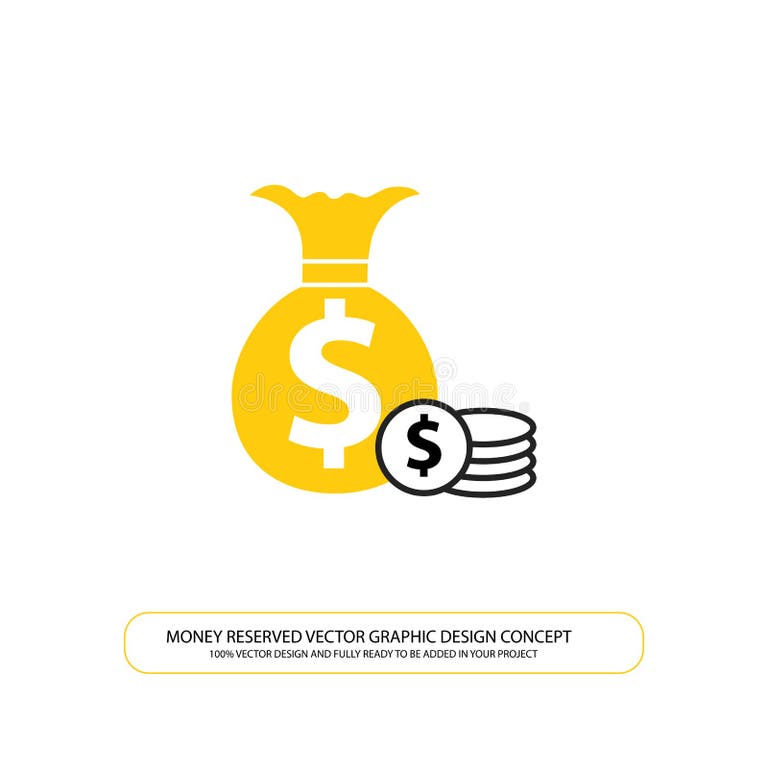 Money Reserved Bag and Coins Full Vector Design, Finance, Commerce and ...