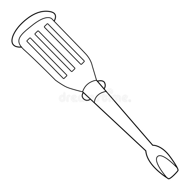 Screwdriver Outline Vector on White Background Stock Vector ...