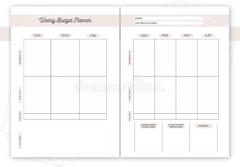 Beautiful Budget Planner Vector Template Stock Vector - Illustration of ...