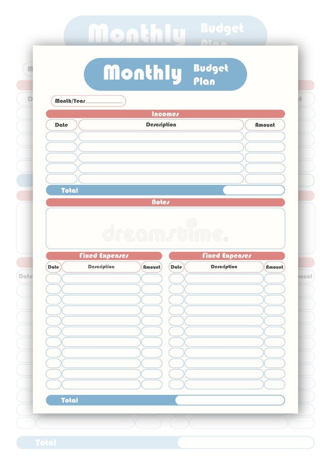 Beautiful Monthly Budget Plan Template, Bubbles Design Stock Vector ...