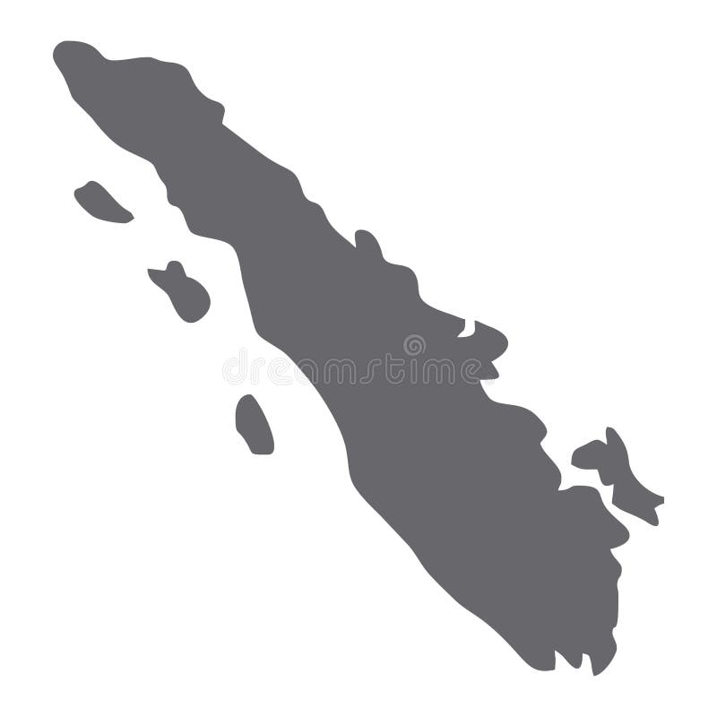 Map of Sumatra, a Province of Indonesia. Simple Flat Gray Icon on White ...