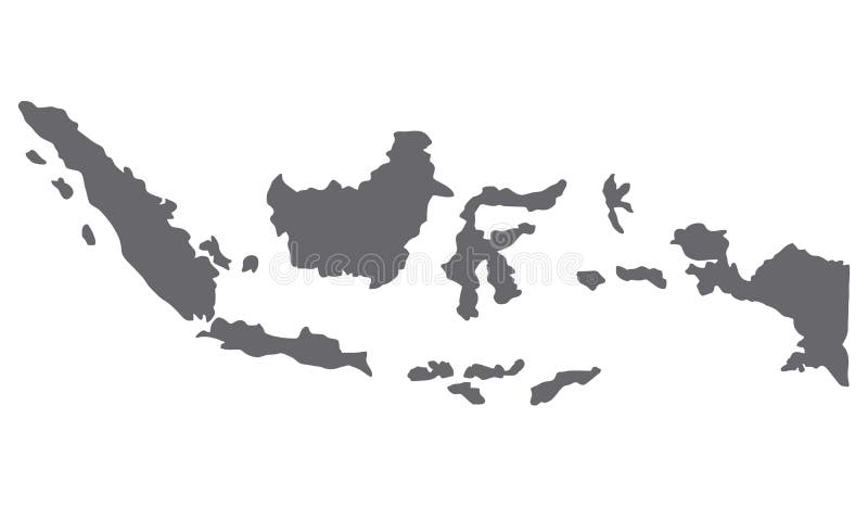 Map of Indonesia. from Sabang To Merauke. Simple Flat Gray Icon on ...
