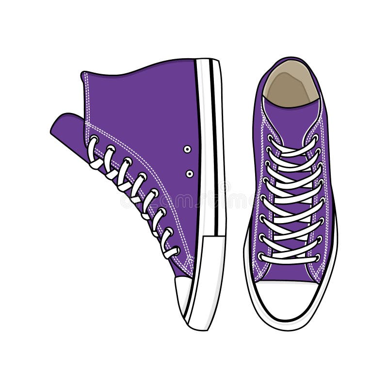 Shoes Converse Violet Vector Illustration Stock Illustration ...