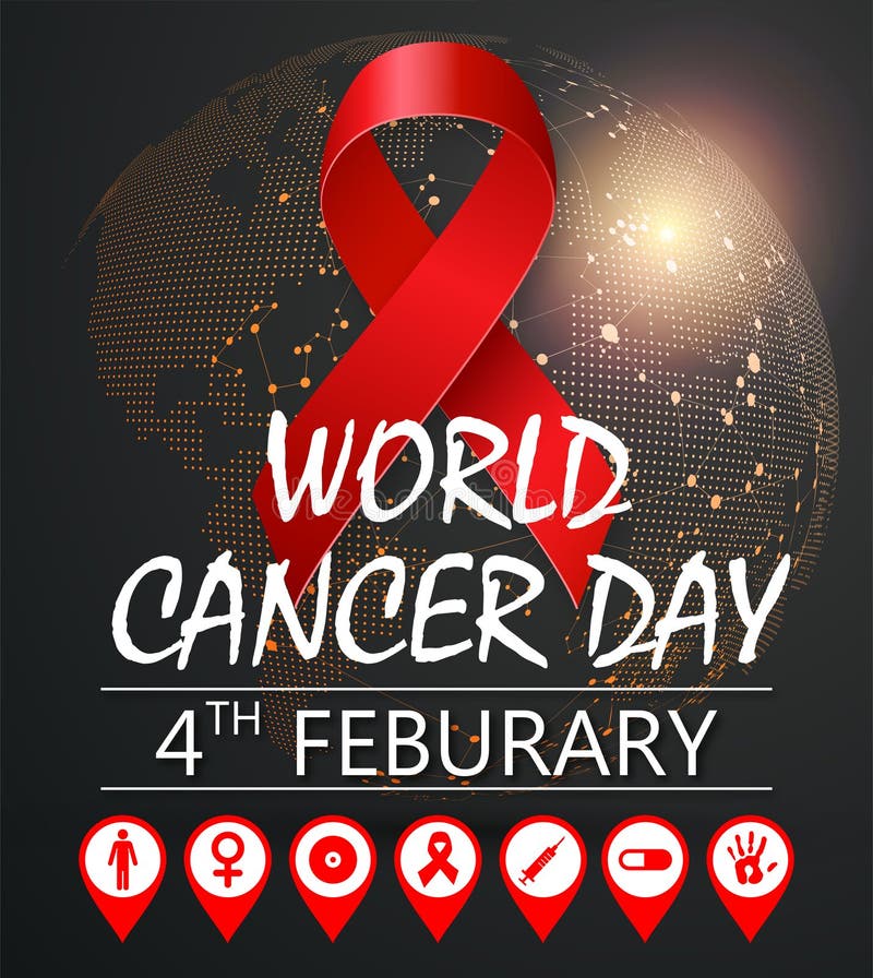 World Cancer Day 4th Feburary Stock Illustration - Illustration of ...