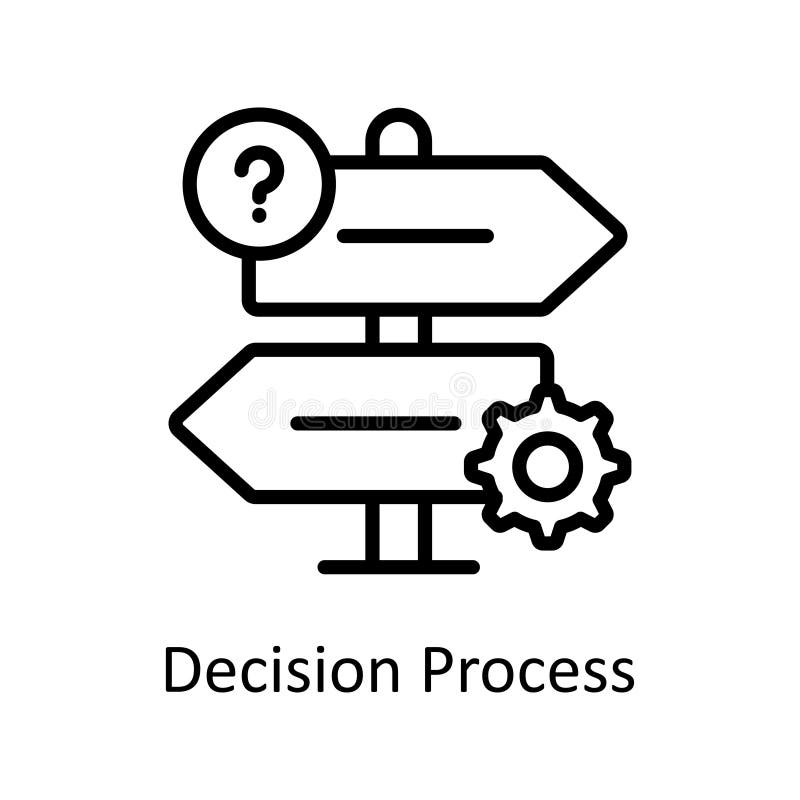 Decision Process Vector Outline Icon Design Illustration. Artificial ...