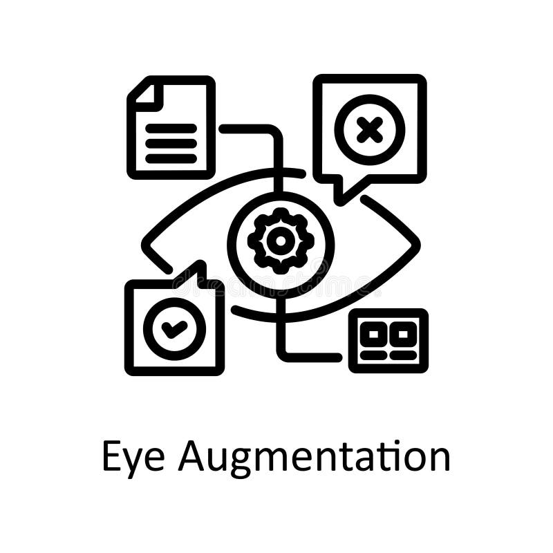 Eye Augmentation Vector Outline Icon Design Illustration. Artificial ...