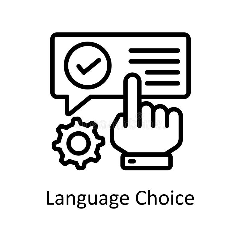 Language Choice Vector Outline Icon Design Illustration. Artificial ...