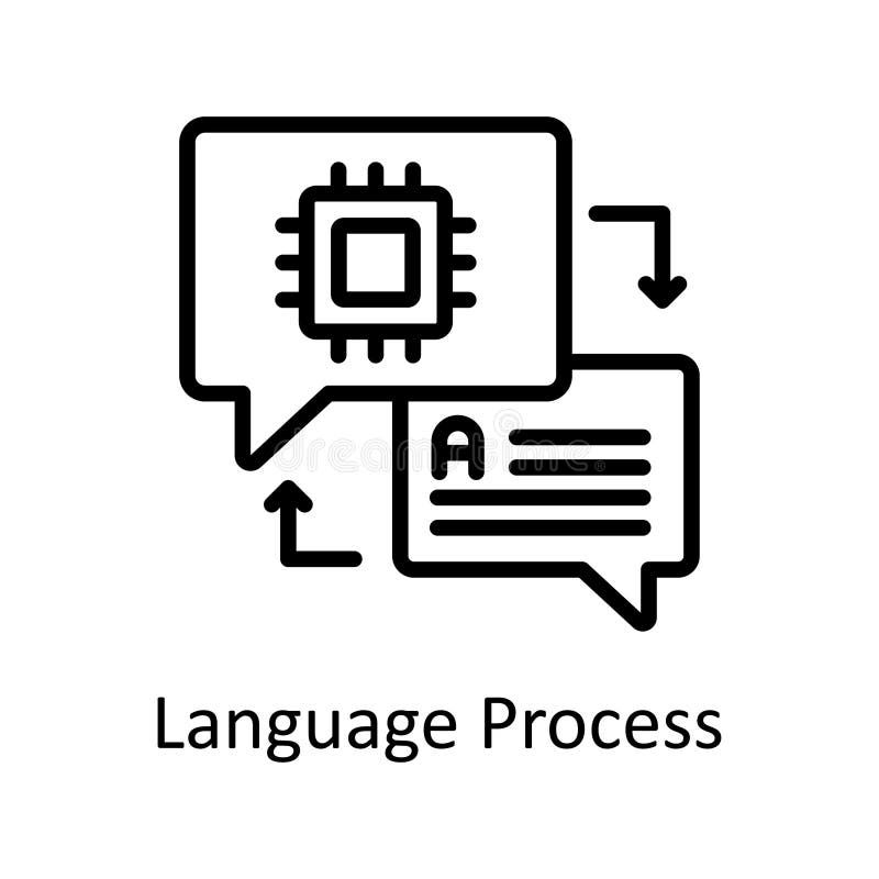 Language Process Vector Outline Icon Design Illustration. Artificial ...