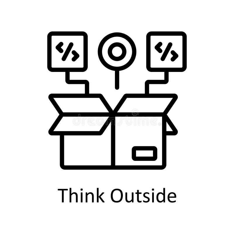 Think Outside Vector Outline Icon Design Illustration. Artificial ...