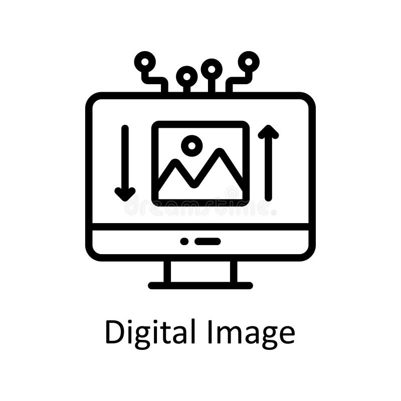 Digital Image Vector Outline Icon Design Illustration. Artificial ...