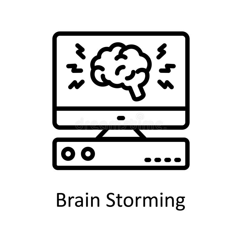 Brain Storming Vector Outline Icon Design Illustration. Artificial ...