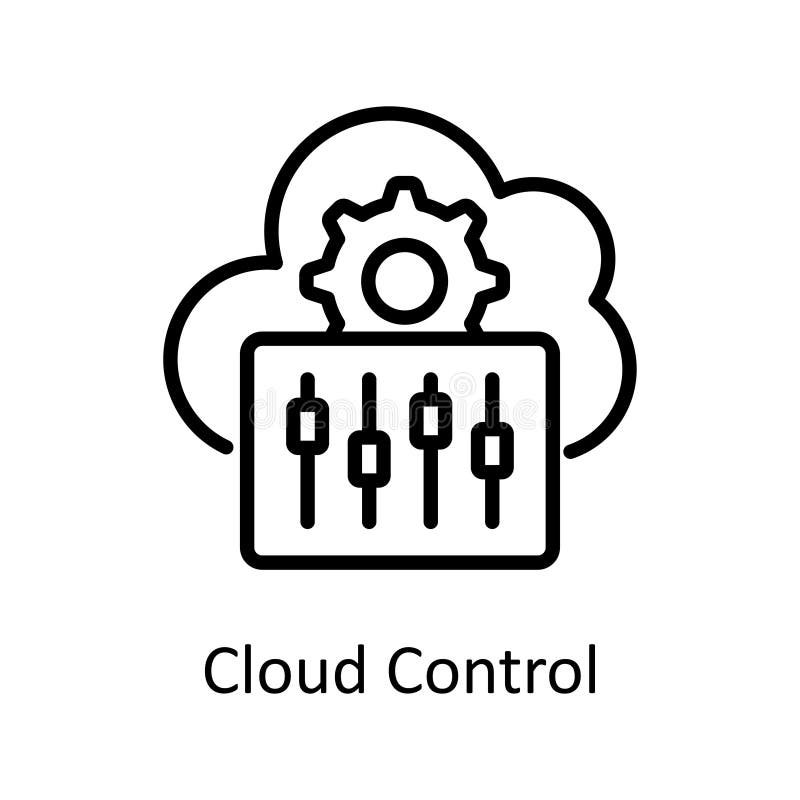 Cloud Control Vector Outline Icon Design Illustration. Artificial ...