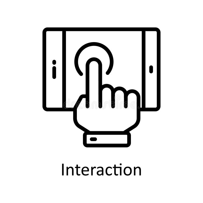 Interaction Vector Outline Icon Design Illustration. Artificial ...
