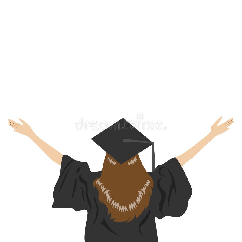 Graduation Woman Vector Illustration Stock Vector - Illustration of ...