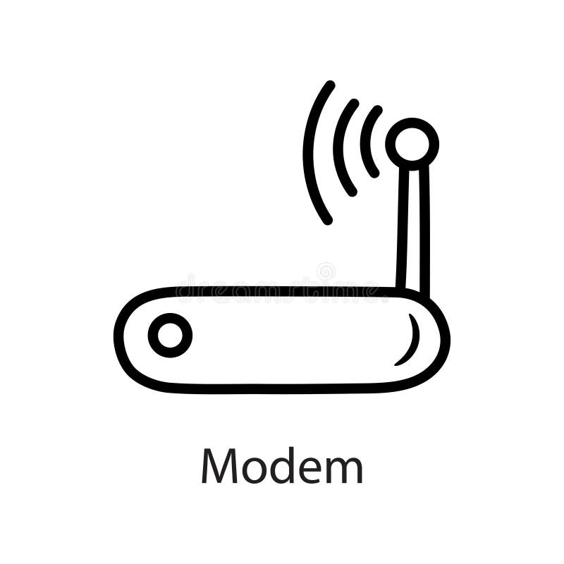 Modem Outline Icon Design Illustration. Data Symbol on White Background ...