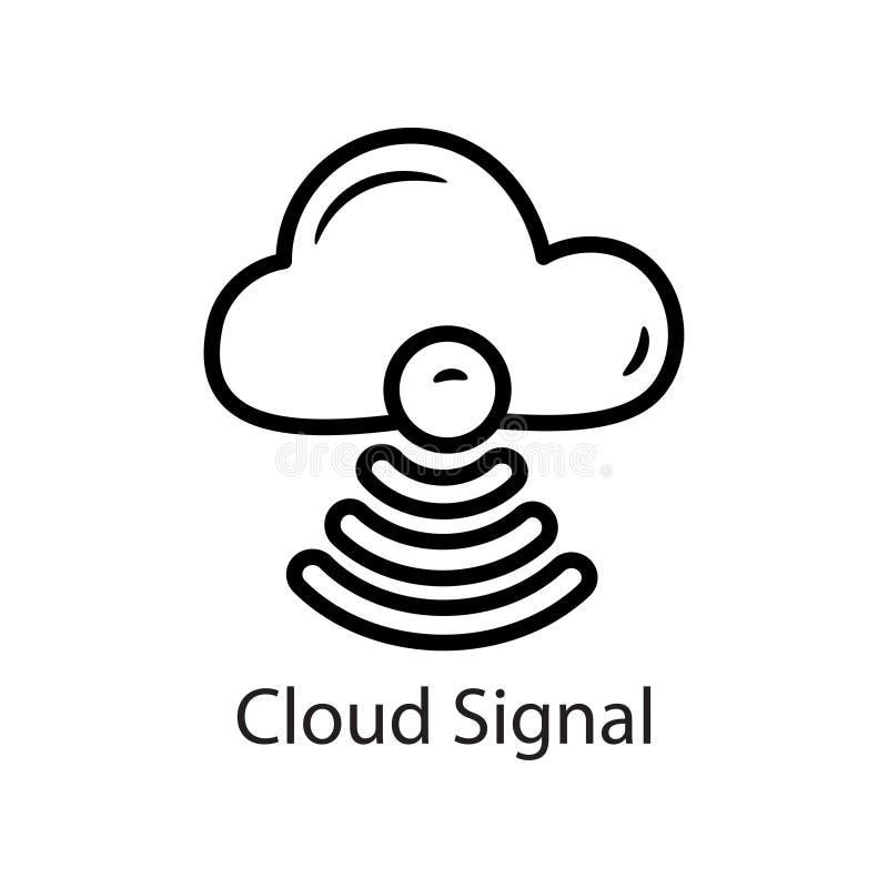 Cloud Signal Outline Icon Design Illustration. Data Symbol on White Background EPS 10 File Stock ...