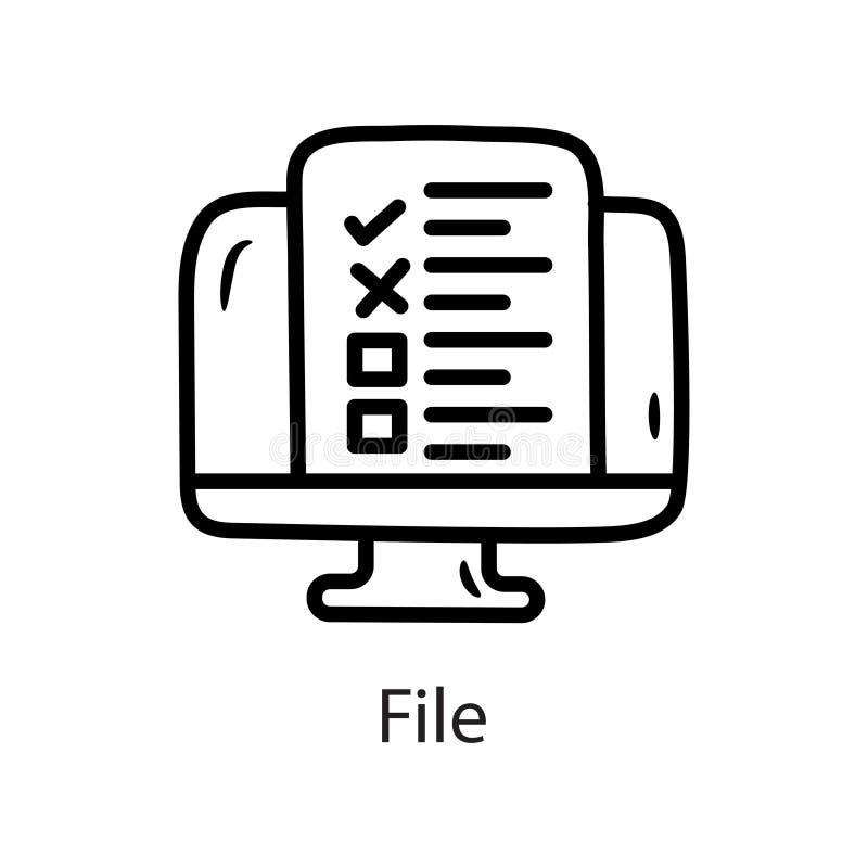 File Outline Icon Design Illustration. Data Symbol on White Background ...