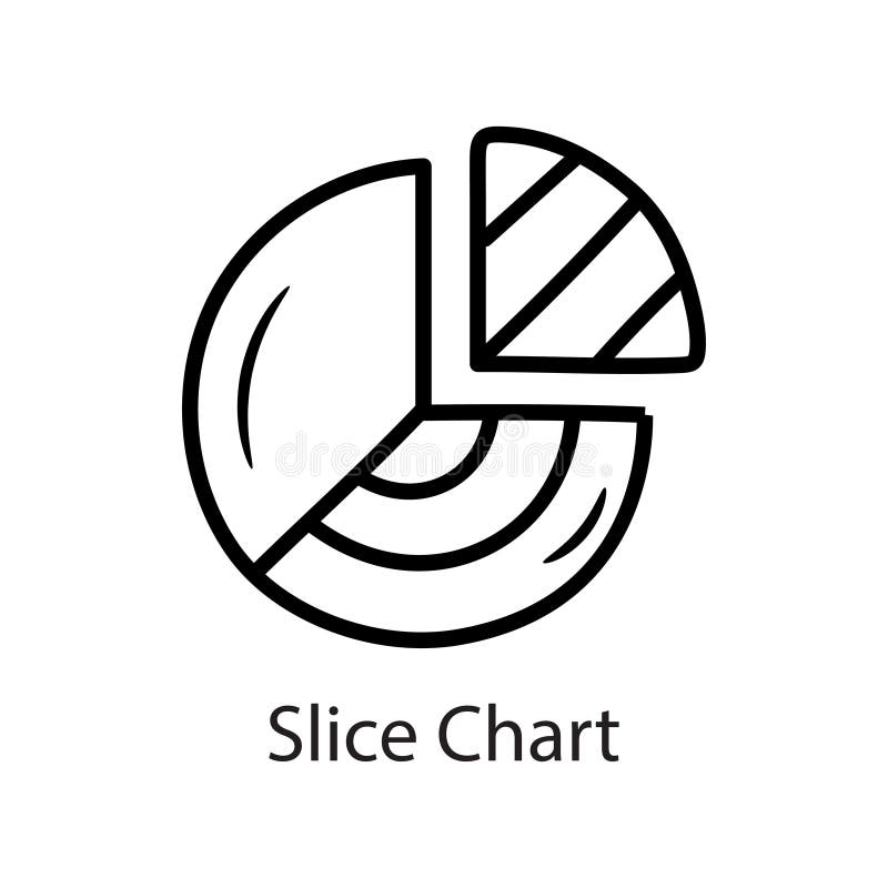 Slice Chart Outline Icon Design Illustration. Data Symbol on White ...