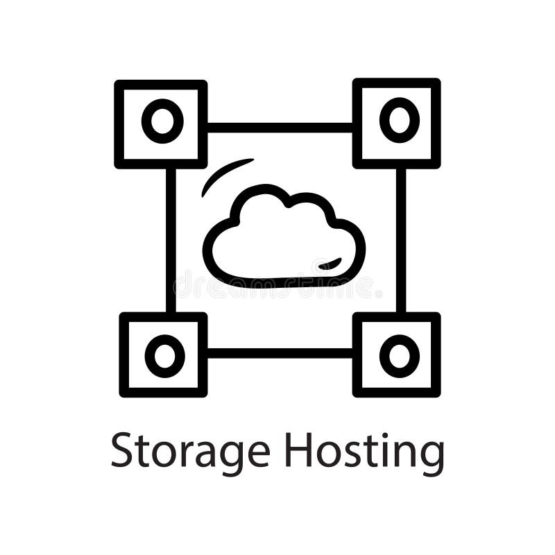 Storage Hosting Outline Icon Design Illustration. Data Symbol on White ...