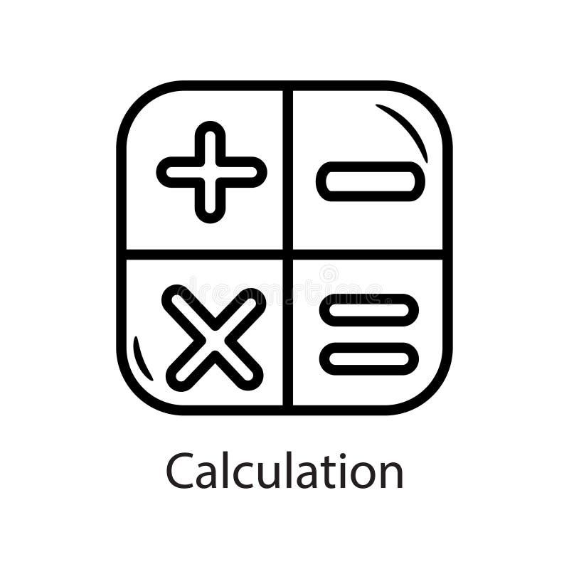 Calculation Outline Icon Design Illustration. Data Symbol on White ...