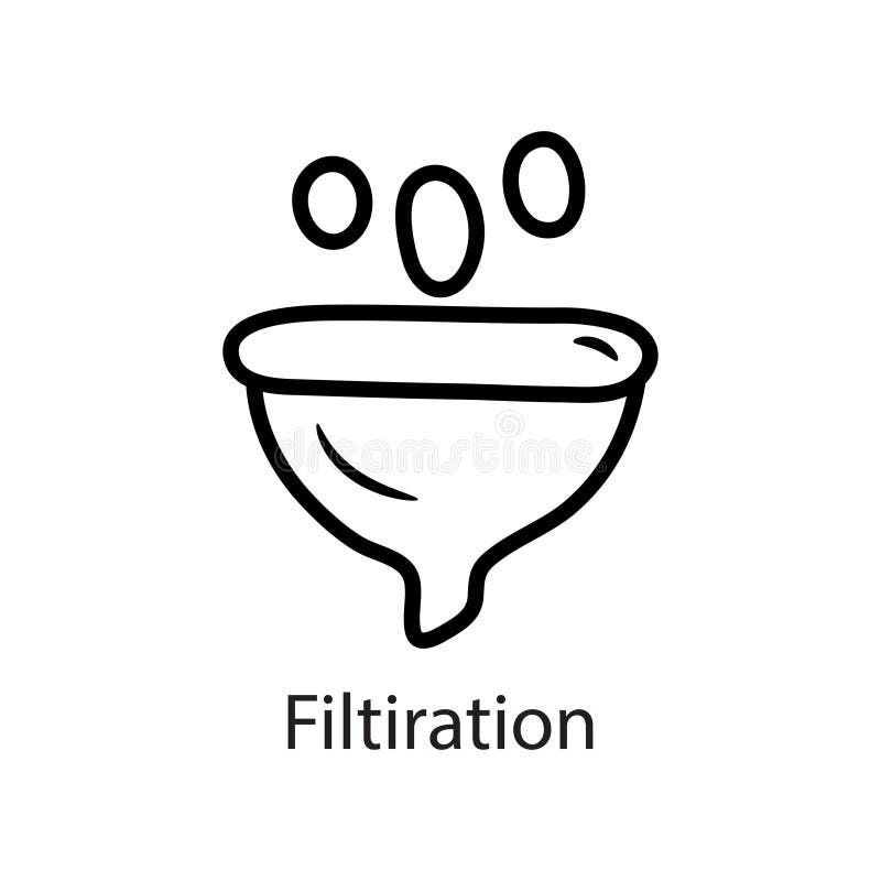 Filtration Outline Icon Design Illustration. Data Symbol on White ...