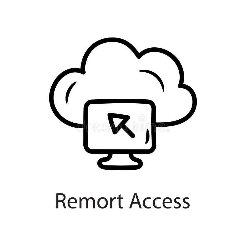 Remote Access Outline Icon Design Illustration. Data Symbol on White ...