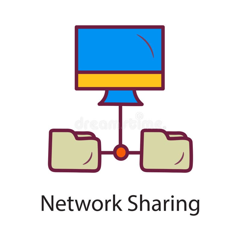 Network Sharing Fill Outline Icon Design Illustration. Data Symbol on ...
