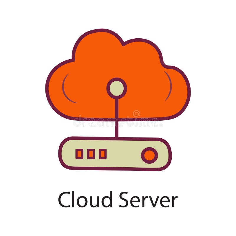 Cloud Server Fill Outline Icon Design Illustration. Data Symbol on White Background EPS 10 File ...