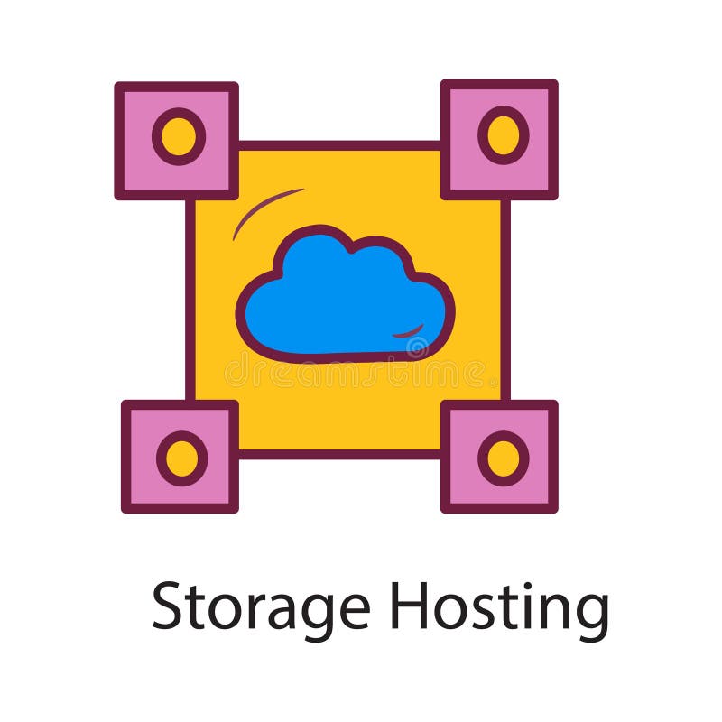 Storage Hosting Fill Outline Icon Design Illustration. Data Symbol on ...