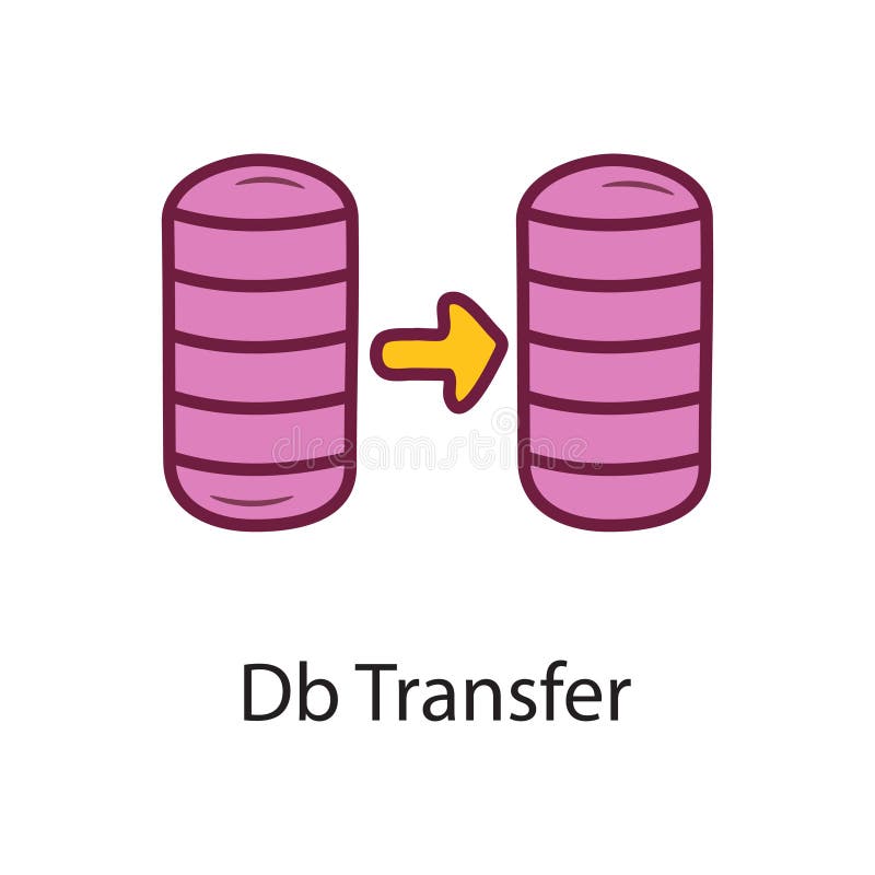 Db Transfer Fill Outline Icon Design Illustration. Data Symbol on White ...