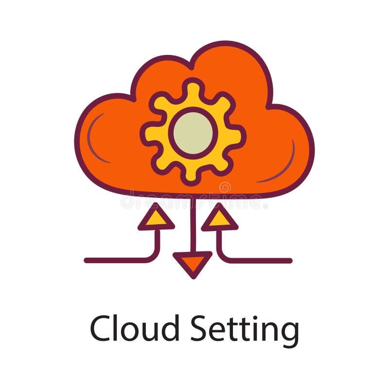Cloud Setting Fill Outline Icon Design Illustration. Data Symbol on ...