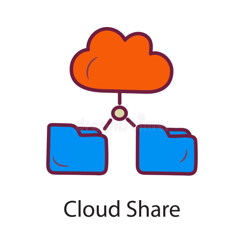 Cloud Share Fill Outline Icon Design Illustration. Data Symbol on White ...