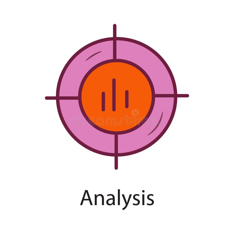 Analysis Fill Outline Icon Design Illustration. Data Symbol on White ...