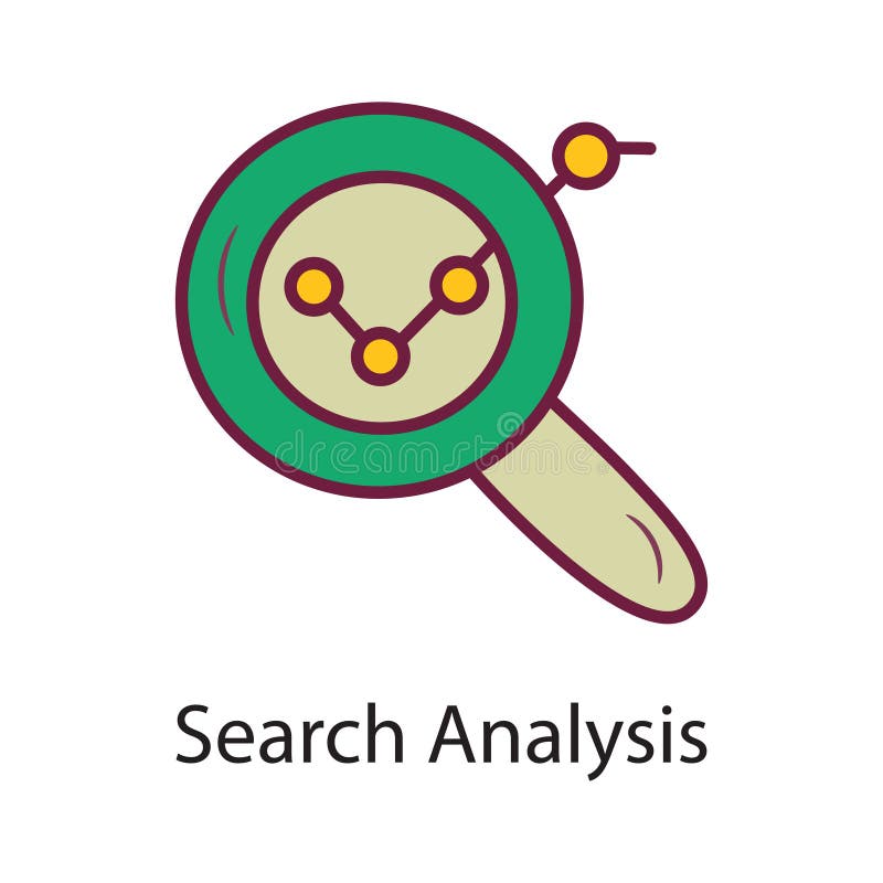 Search Analysis Fill Outline Icon Design Illustration. Data Symbol on ...