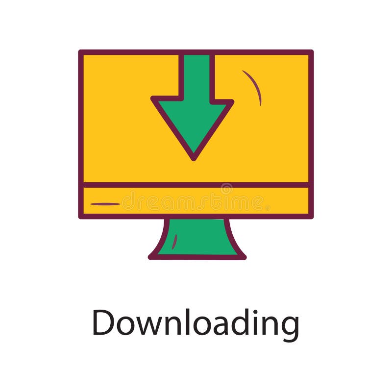 Downloading Fill Outline Icon Design Illustration. Data Symbol on White ...