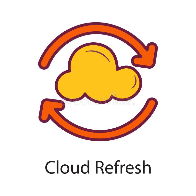 Cloud Refresh Outline Icon Design Illustration. Data Symbol on White Background EPS 10 File ...