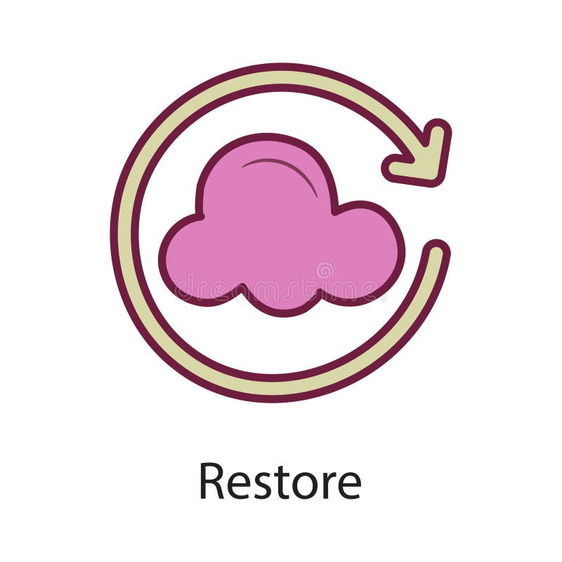 Restore Fill Outline Icon Design Illustration. Data Symbol on White ...