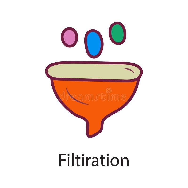 Filtration Fill Outline Icon Design Illustration. Data Symbol on White ...