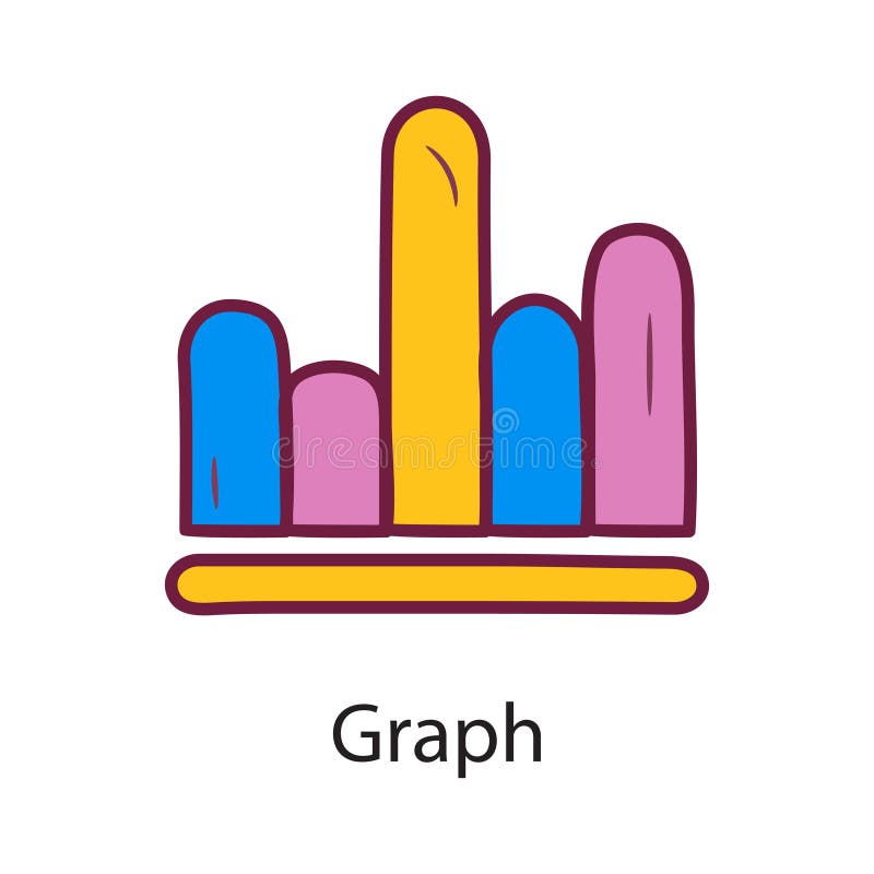 Graph Fill Outline Icon Design Illustration. Data Symbol on White ...