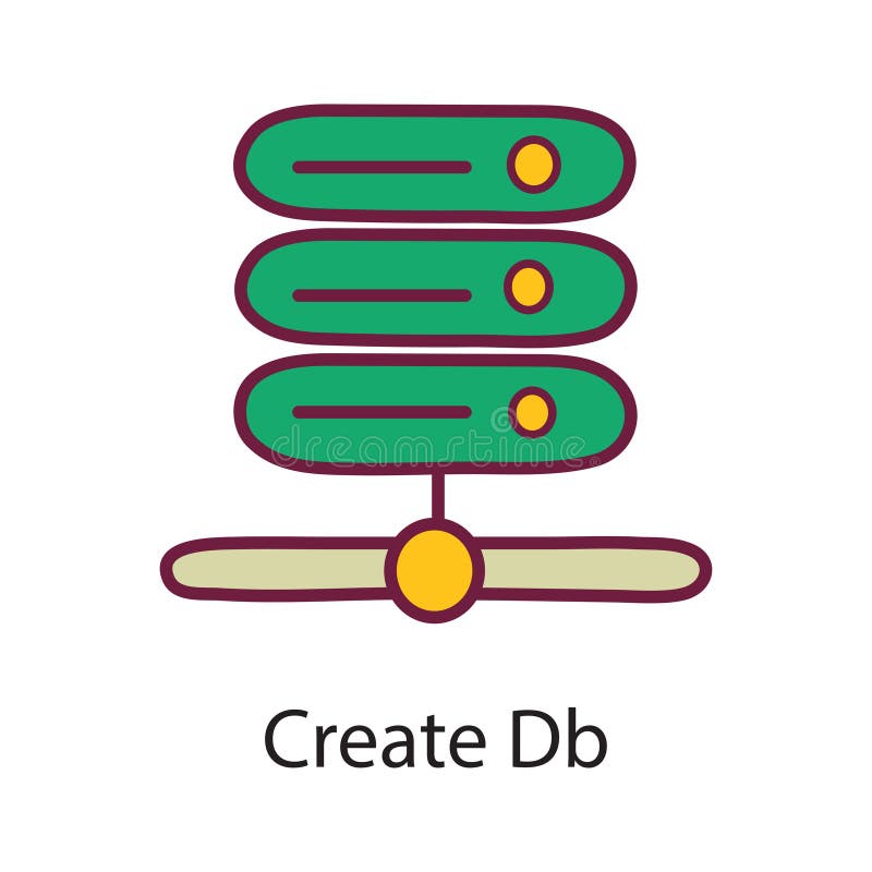 Create Db Fill Outline Icon Design Illustration. Data Symbol on White ...