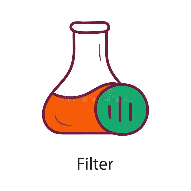 Filter Fill Outline Icon Design Illustration. Data Symbol on White ...