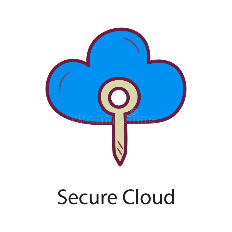 Secure Cloud Fill Outline Icon Design Illustration. Data Symbol on ...
