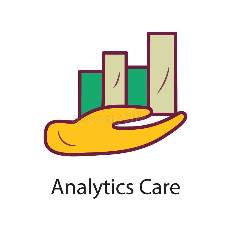 Analytics Care Fill Outline Icon Design Illustration. Data Symbol on ...