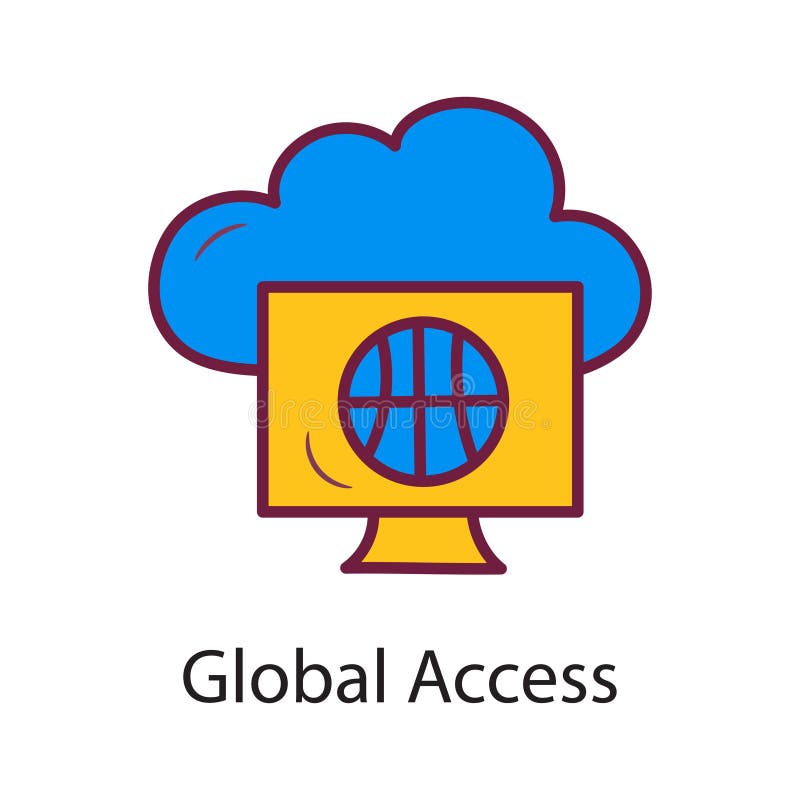 Global Access Fill Outline Icon Design Illustration. Data Symbol on ...